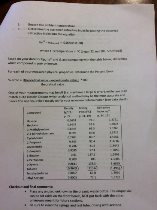 Solved 3. Record the ambient temperature. 4. Determine the | Chegg.com