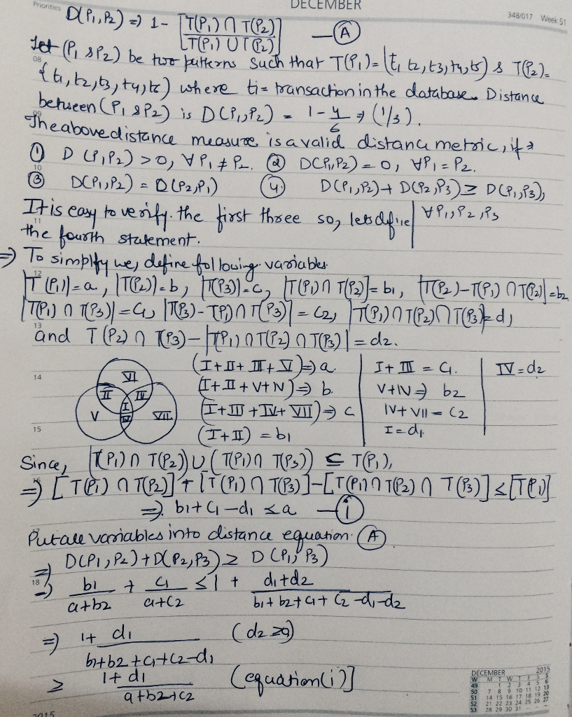 (Solved) - Section 7.5.1 defined a pattern distance measure between ...