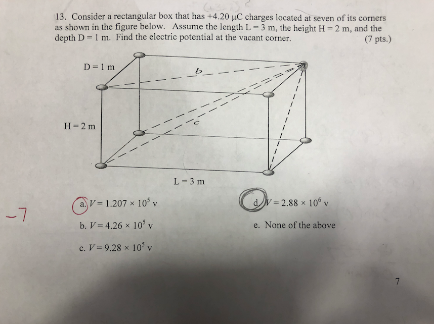 Solved 13. Consider a rectangular box that has +4.20 uC | Chegg.com