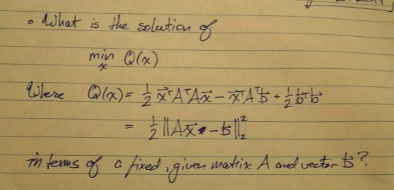 Solved What is the solution of min_x Q(x) Where Q(x) = 1/2 | Chegg.com