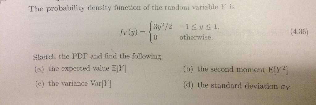 Solved The probability density function of the random | Chegg.com