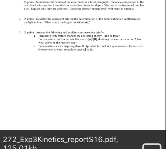 Summarize The Results Of The Experiment In A Brief 