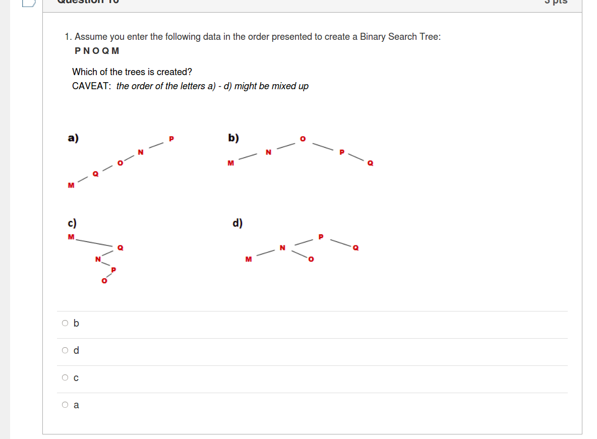 Solved Assume you enter the following data in the order | Chegg.com