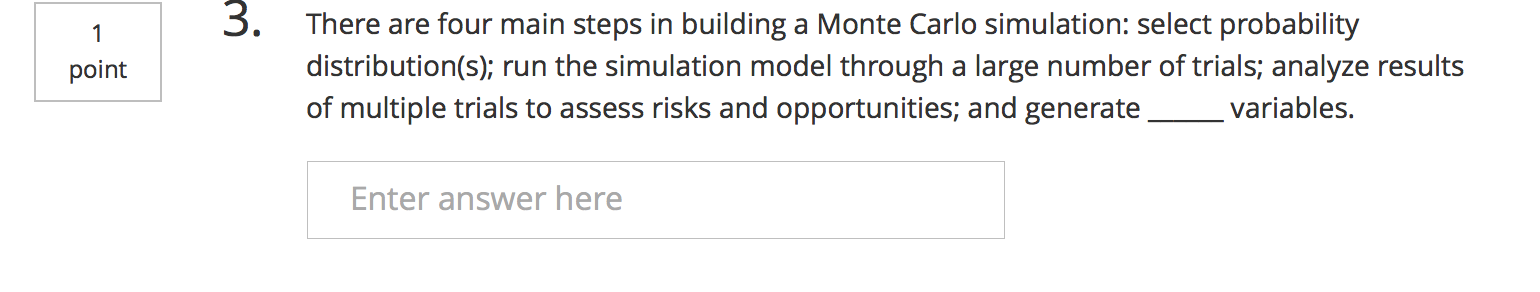 Solved There are four main steps in building a Monte Carlo | Chegg.com