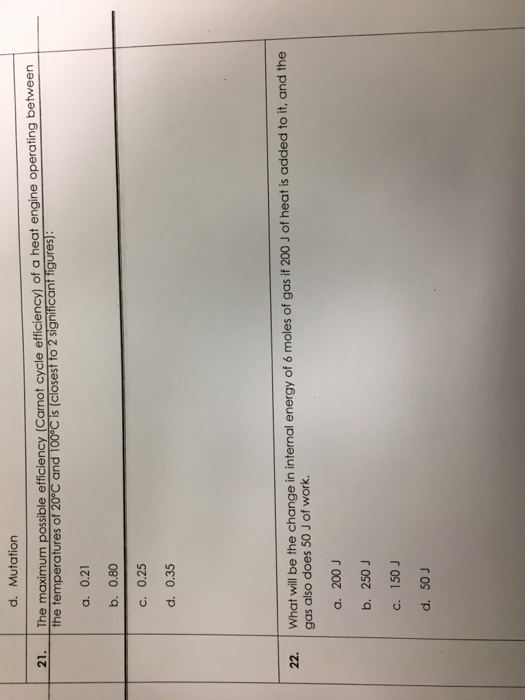 Solved The maximum possible efficiency (Carnot cycle | Chegg.com