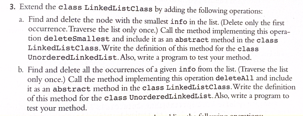 Solved Extend The Class Linked List Class By Adding The 