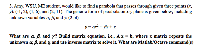 Solved 3. Amy, WSU, ME student, would like to find a | Chegg.com
