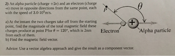 Solved An alpha particle (charge +2e) and an electron | Chegg.com