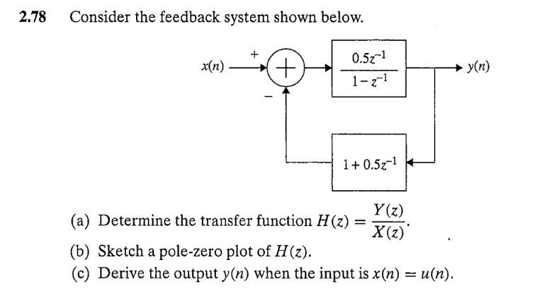 Solved 2.78 Consider the feedback system shown below. 0.5l | Chegg.com