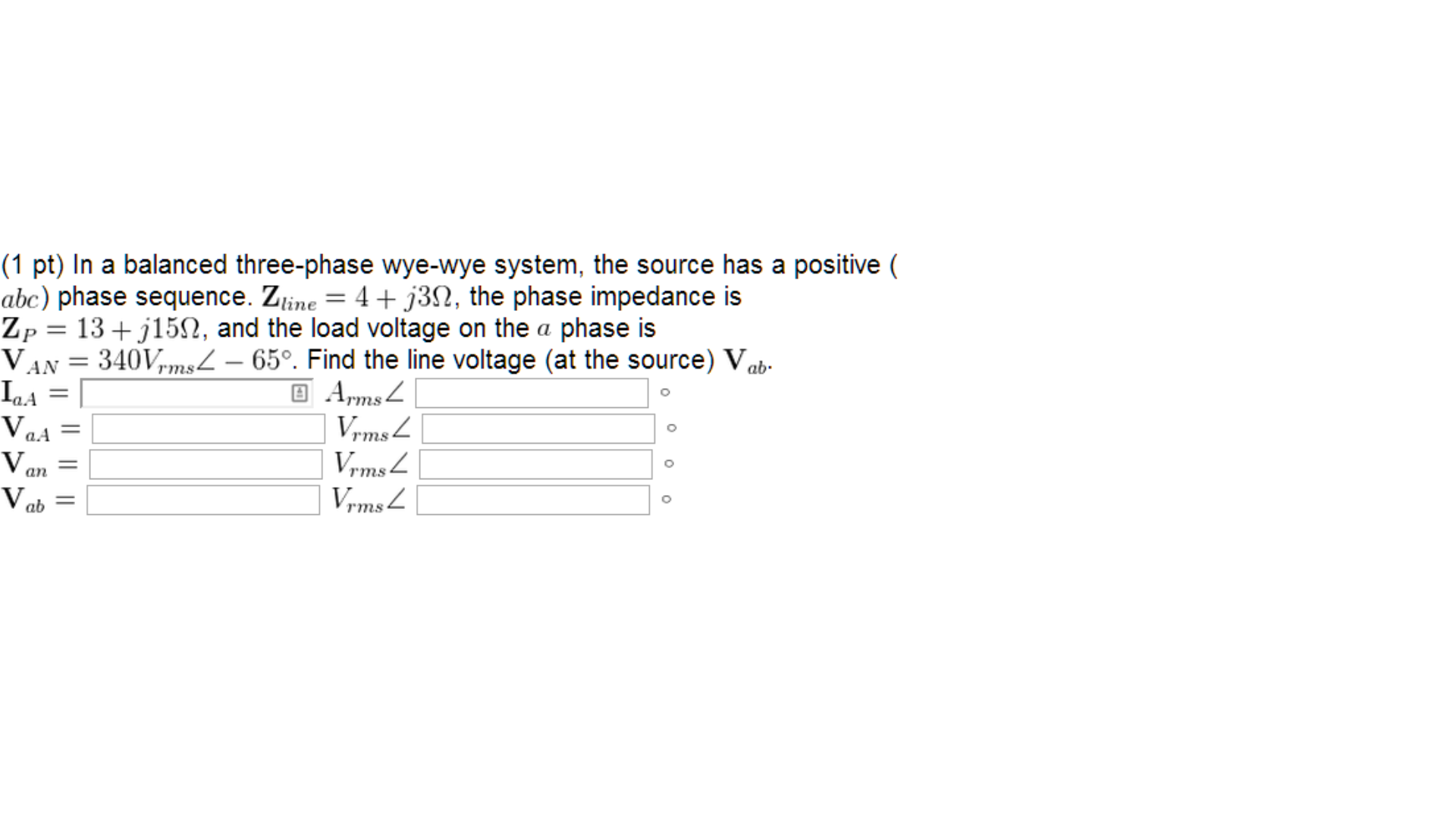 Solved In a balanced three-phase wye-wye system, the source | Chegg.com