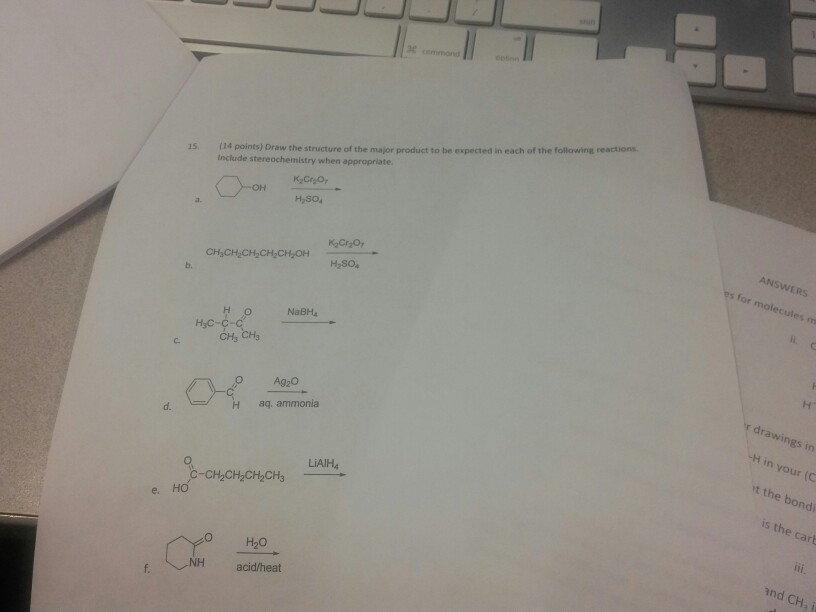 Solved 15 (14 points) Draw the structure of the major | Chegg.com