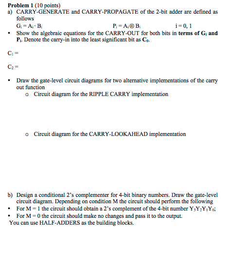 Solved CARRY-GENERATE and CARRY-PROPAGATE of the 2-bit adder | Chegg.com