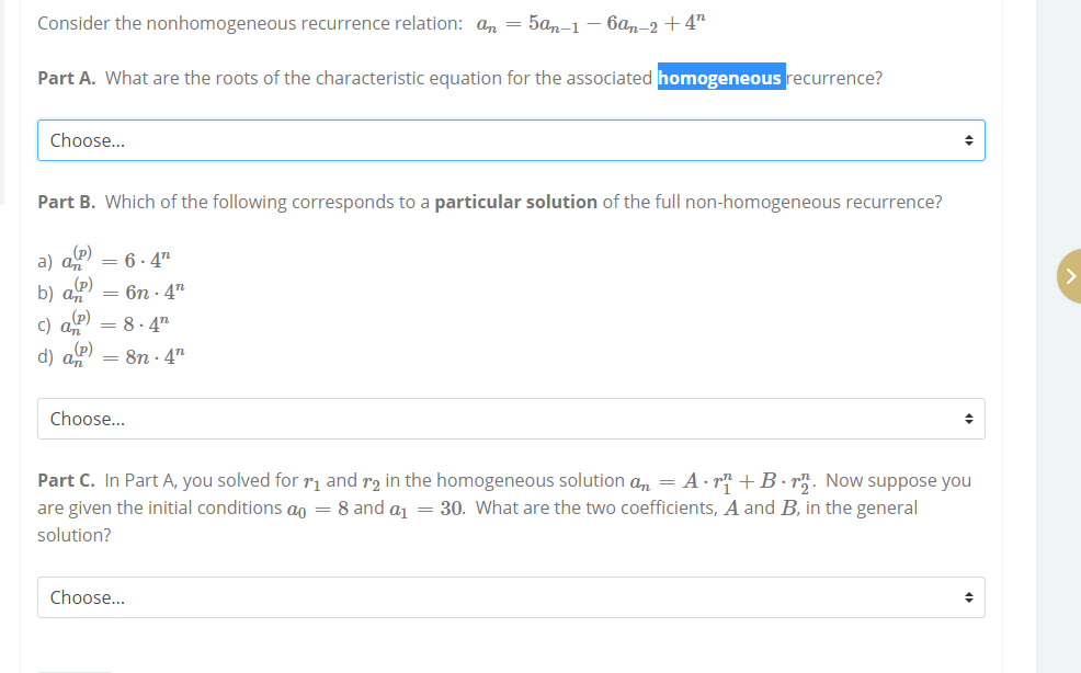 Solved Consider The Nonhomogeneous Recurrence Relation An