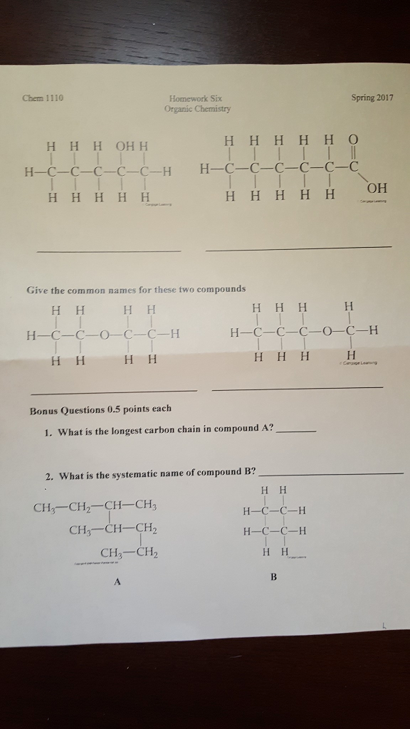 Solved Give the common names for these two compounds What is | Chegg.com