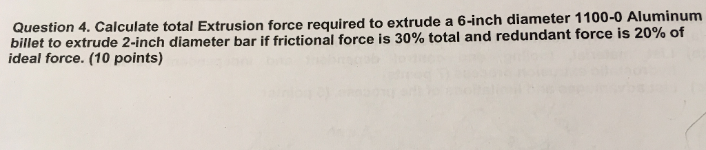 Solved Calculate total Extrusion force required to extrude a | Chegg.com