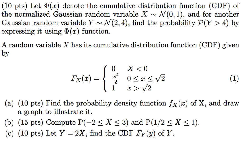 Solved Let phi(x) denote the cumulative distribution | Chegg.com