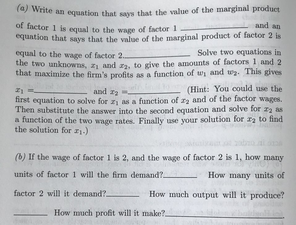 Solved 20.10 (0) A firm has two variable factors and a | Chegg.com