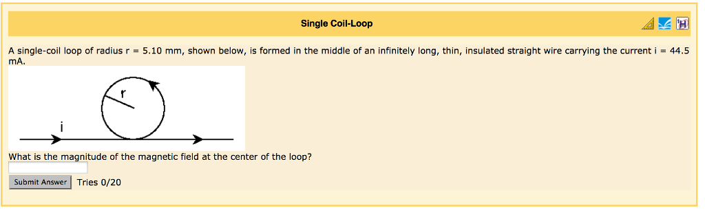 Solved A single-coil loop of radius r = 5.10 mm, shown | Chegg.com