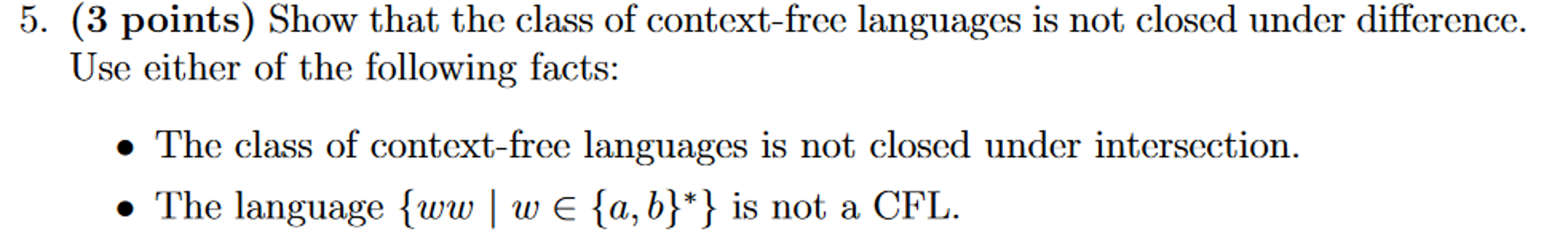 Solved Show that the class of context-free languages is not | Chegg.com