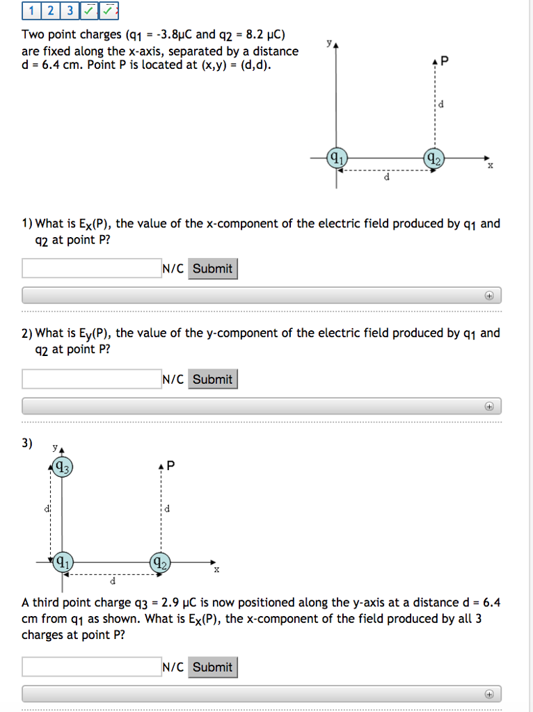 Solved Two point charges (q_1 = -3.8 mu C and q_2 = 8.2 mu | Chegg.com
