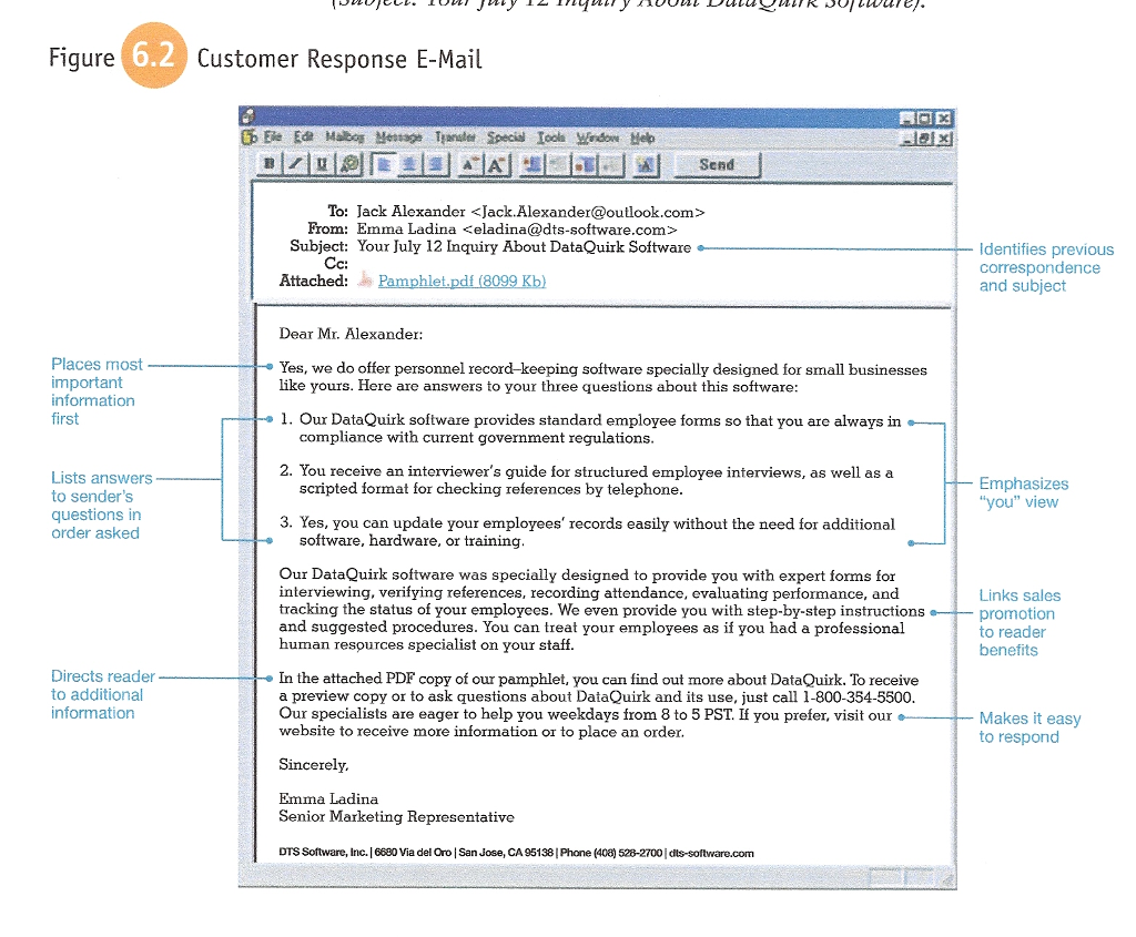 Solved Using Figure 6.2 as a model, compose an e-mail | Chegg.com