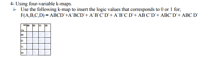 Solved Using Four Variable K Maps I Use The Following 