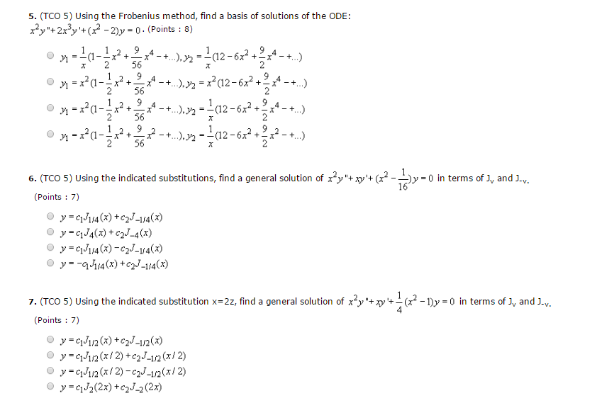 Solved Power Series Method of Solving ODE - Homework | Chegg.com