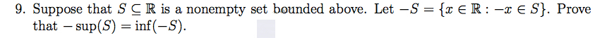 Solved 9. Suppose that SCR is a nonempty set bounded above. | Chegg.com