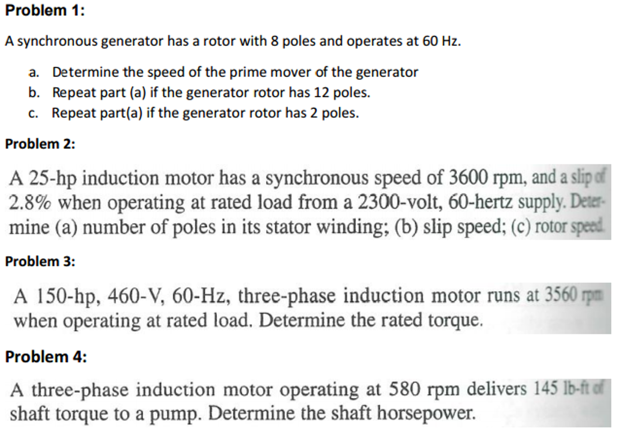 Solved A synchronous generator has a rotor with 8 poles and | Chegg.com