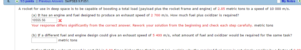 Solved A rocket for use in deep space is to be capable of | Chegg.com