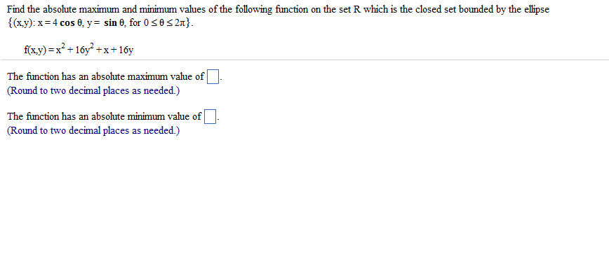 Solved Find The Absolute Maximum And Minimum Values Of The