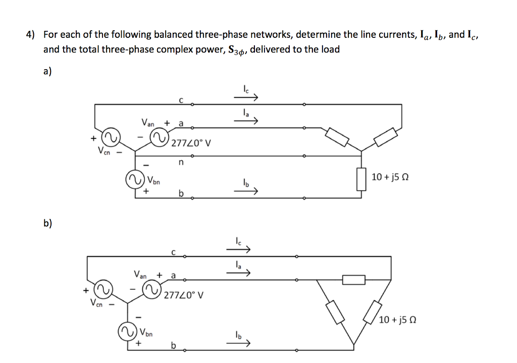Solved For each of the following balanced three-phase | Chegg.com