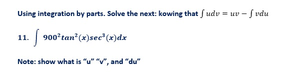 Solved Using integration by parts. Solve the next: kowing | Chegg.com