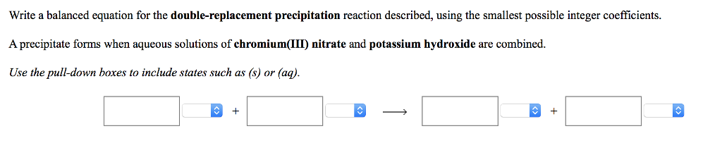 Solved Write a balanced equation for the double-replacement | Chegg.com