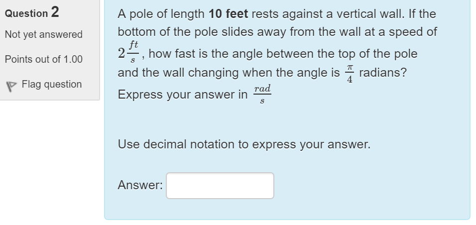 Solved The related rate problems with angle confuses me .. | Chegg.com