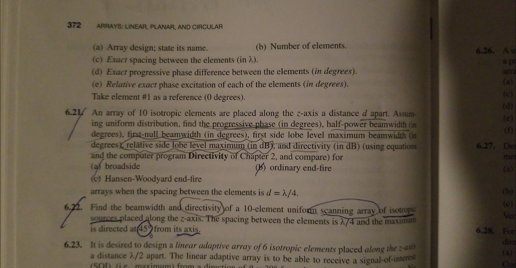 Solved 372 ARRAYS: LINEAR, PLANAR, AND CIRCULAR (b) Number | Chegg.com