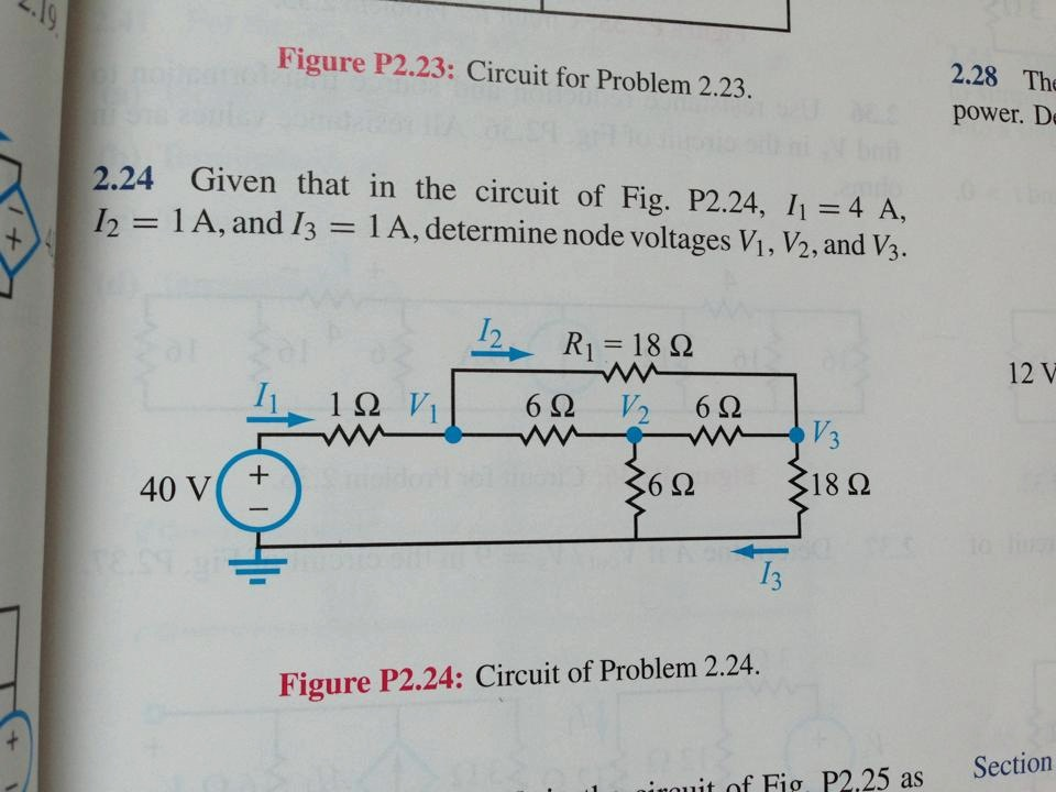 Solved Given that in the circuit of Fig P2.24, I1=4 A, I2=1 | Chegg.com