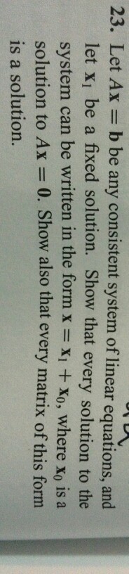 Solved Let Ax b be any consistent system of linear | Chegg.com