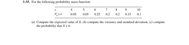 Solved For the following probability mass function: (a) | Chegg.com