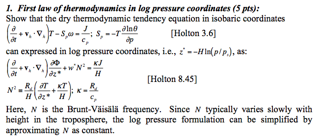 Show that the dry thermodynamic tendency equation in | Chegg.com