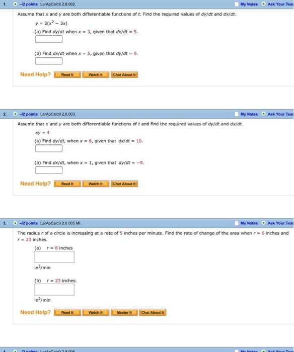 Solved Assume That R And Y Are Both Differentiable Functions