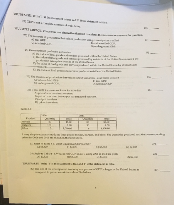 Solved Write 'T' if the statement is true and 'F' if the | Chegg.com