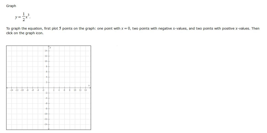 Solved Graph y = 1/2 x^3. To graph the equation, first | Chegg.com