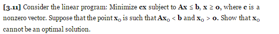 Solved Consider the linear program: Minimize cx subject to | Chegg.com