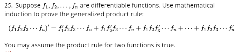 Solved 25. Suppose f1, f2, . . . , fn are differentiable | Chegg.com