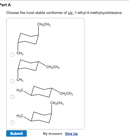 Solved art A Choose the most stable conformer of | Chegg.com