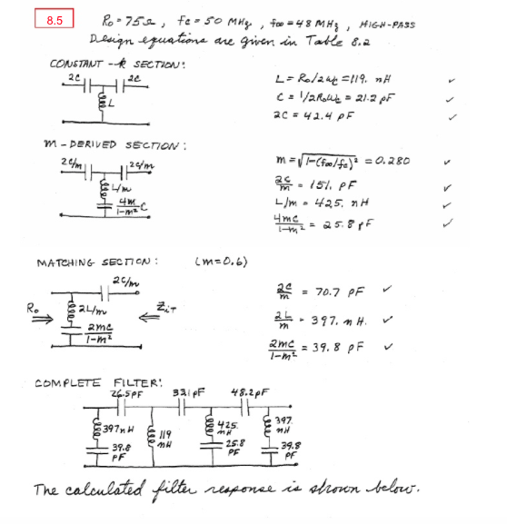Solved 8.5 Design a composite high-pass filter by the image | Chegg.com