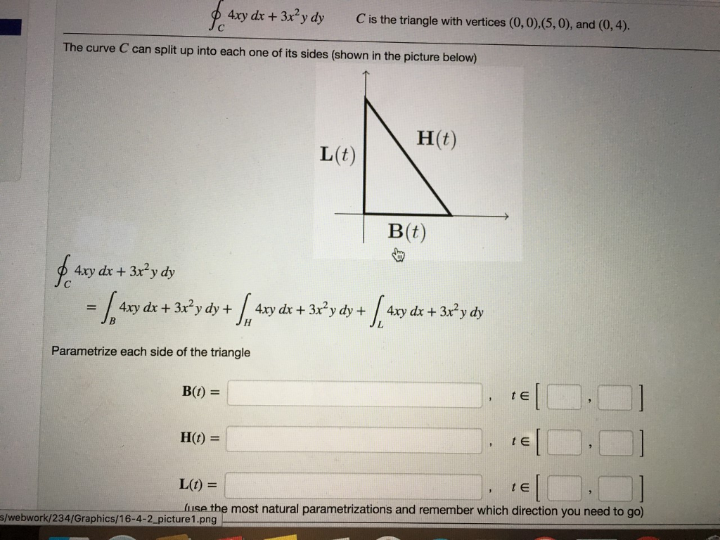 Solved 4xy dx 3x2ydy C is the triangle with vertices | Chegg.com