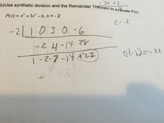 Solved Use Synthetic Division And The Remainder Theorem To Chegg