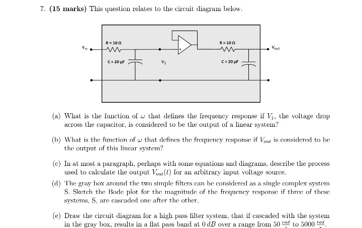 Solved 7. (15 marks) This question relates to the circuit | Chegg.com